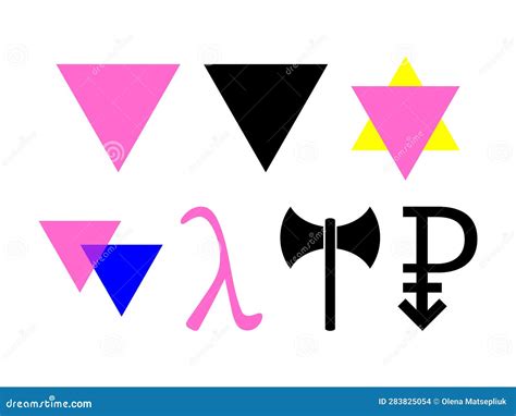 Triangle Badges Lgbt Biangles For Bisexuality Lgbt Signs Symbols Set