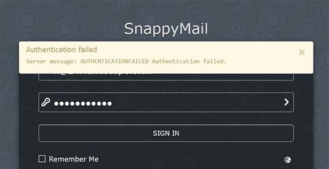 Authentication Failed Email Snappy Mail Bug Report Cyberpanel Community