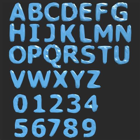 알파벳 로우 폴리 3d 모델 9 3ds C4d Dae Dxf Fbx Obj Wrl Unknown Free3d