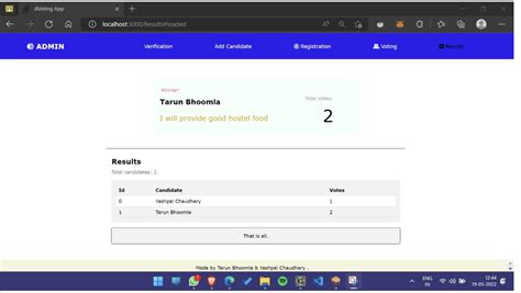 Github Yashdudyvoting System Using Blockchain A Decentralized Voting System Based On