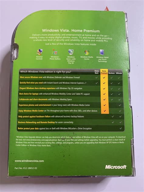 Microsoft Windows Vista Home Premium Upgrade Dvd Retro Unit