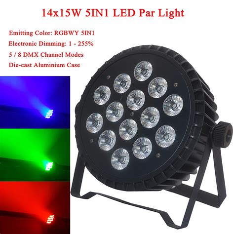 Led 파 라이트 Rgbwa 5in1 14x15w 디스코 워시 라이트 장비 58 채널 Dmx 512 Led 무대 조명 효과