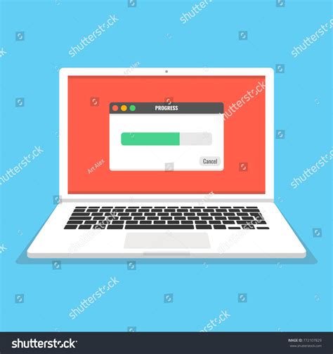 Laptop Progress Bar On Screen Vector Stock Vector Royalty Free Shutterstock