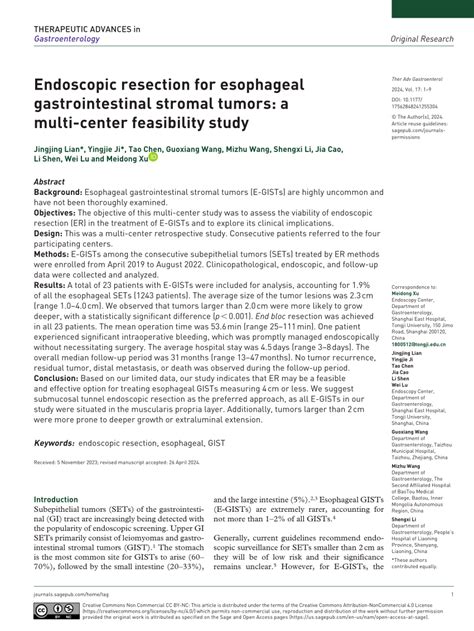 Pdf Endoscopic Resection For Esophageal Gastrointestinal Stromal