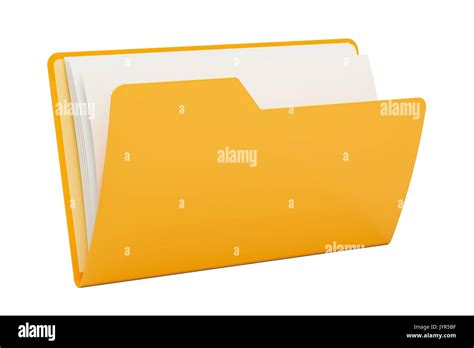yellow computer folder icon 3d rendering isolated on black background