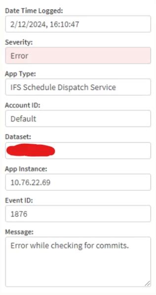 Schedule Dispatch Service Error IFS Community