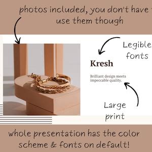Minimalist Powerpoint Template Feminine Jewelry Bold Design Etsy