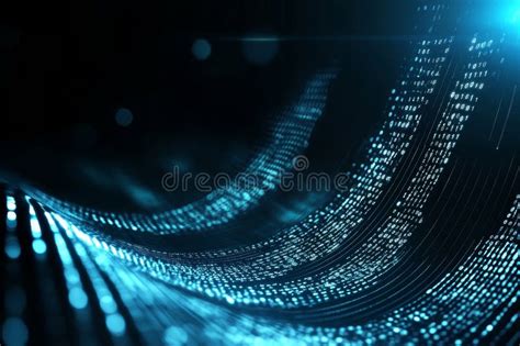 abstract technology background with binary code flowing in a wavelike
