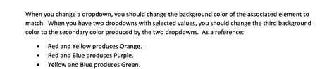 Solved Primary Colors 50 Pts Implement A Dynamic Web