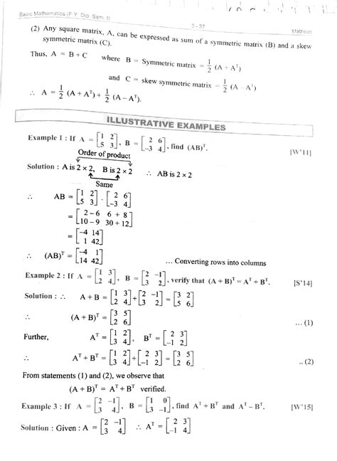 SOLUTION Matrices Part 4 Transposition Of A Matrix Pdf Studypool