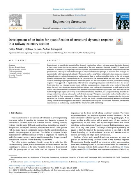 Pdf Development Of An Index For Quantification Of Structural Dynamic