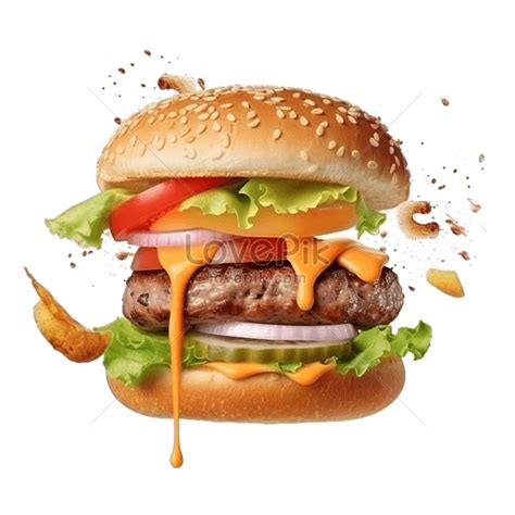 투명에 고립 된 치킨 햄버거 사진 무료 다운로드 Lovepik