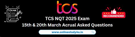 Tcs Nqt 2025 Actual Asked Questions Ultimate Guide To Real Asked