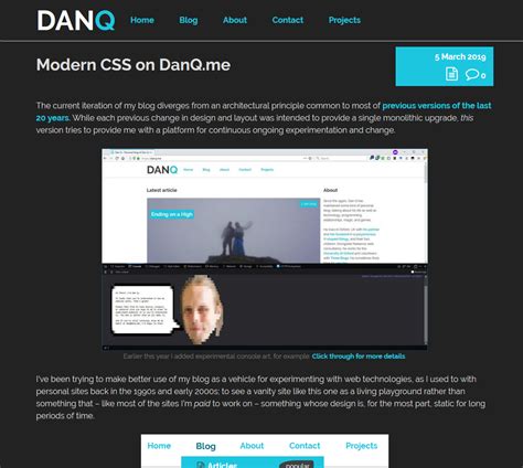 Modern CSS On DanQ Me Dan Q