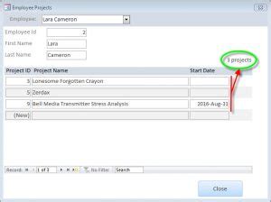 Display The Record Count Of A Subform On A Main Form DEVelopers HUT