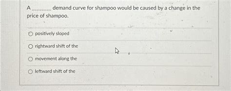 Solved A ﻿demand Curve For Shampoo Would Be