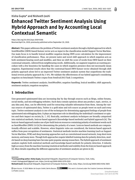 Pdf Enhanced Twitter Sentiment Analysis Using Hybrid Approach And By