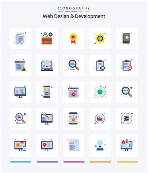 Creative Web Design And Development 25 Flat Icon Pack Such As Bookmarks