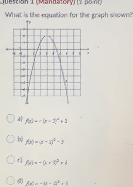 solved question 1 mandatory 1 point what is the equation for the