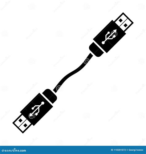 Monochrome USB Cable Double Sided Stock Vector Illustration Of Design Double 110201072