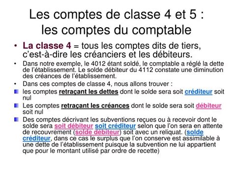 Ppt Les Comptes De Classe 4 Et 5 Les Comptes Du Comptable
