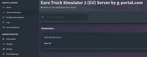 Wie füge ich Moderatoren meinem ETS 2 ATS Server hinzu GPORTAL Wiki