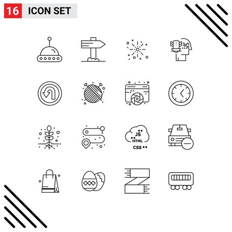 User Interface Pack Of 16 Basic Outlines Of Ball Navigation Easter Back