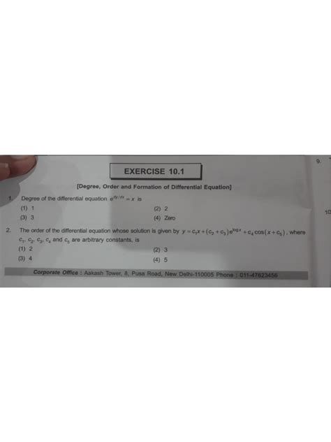 Differential Equation Exercises And Step2 1 Pdf