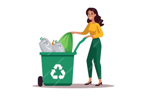 Premium Ai Image Infographic Of A Woman Littering Into A Recycle Bin