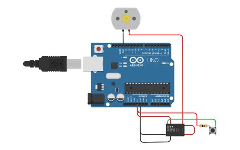 Circuit Design Motor Control Using Relay Tinkercad