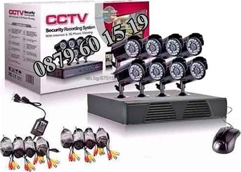 Комплект 8 камери за видеонаблюдение Cctv Dvr Техника за