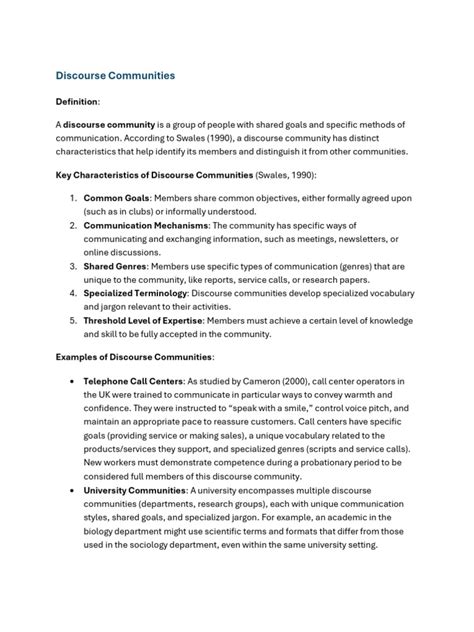Discourse Communities Pdf Communication Discourse