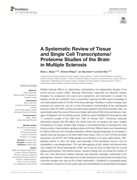 Pdf A Systematic Review Of Tissue And Single Cell Transcriptome
