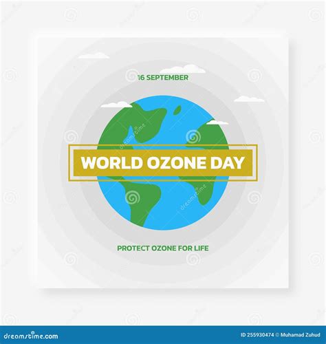 Ozone Layer Protection Day Social Media Poster Design Template Stock Vector Illustration Of
