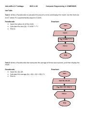 Pseudocode Activity Pdf John Jeffrei O Tumbaga BSCS N Computer Programming COMP