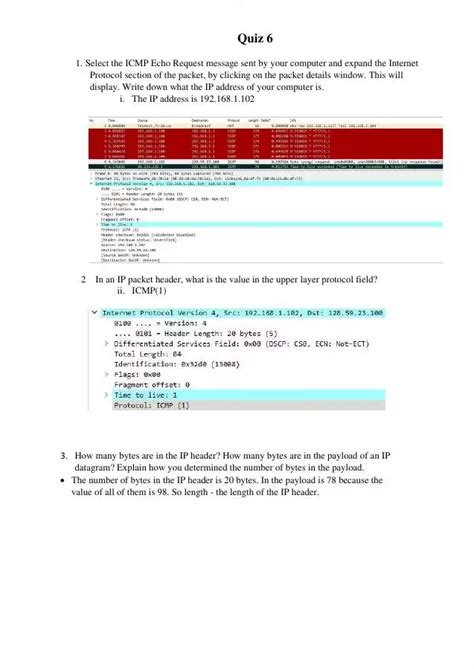 Quiz 6 Using Wireshark To Analyze Network Protocols American Baptist