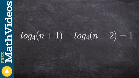 Using Quotient Rule Of Logarithms To Solve An Equation Log N Log N YouTube