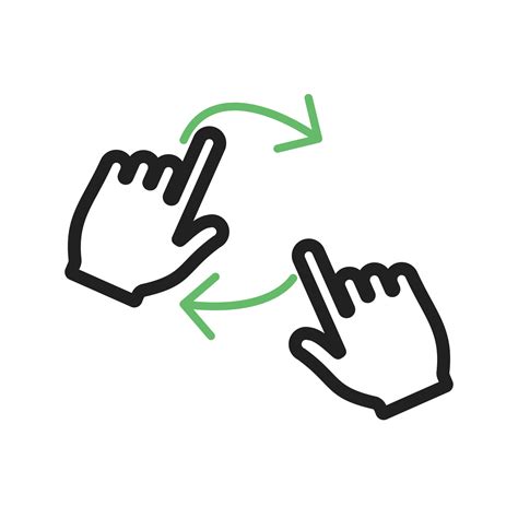 Rotate With Two Hands Line Green And Black Icon 9700390 Vector Art At Vecteezy
