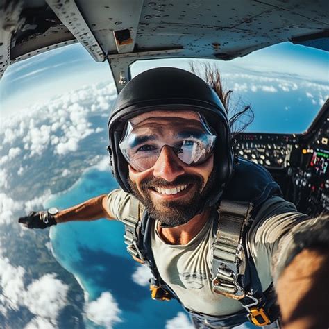Free Skydiving Adventure Selfie Image Adventure Excitement Thrill