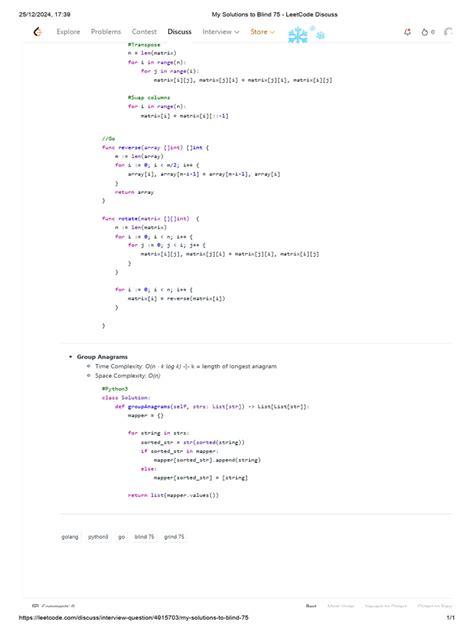 My Solutions To Blind 75 Leetcode Discuss Pdf Operator Theory