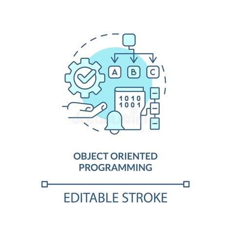 Object Oriented Programming Turquoise Concept Icon Stock Vector