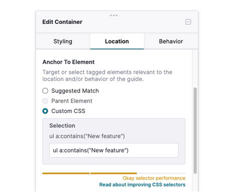 Using CSS Rules For Guide Targeting Pendo Help Center