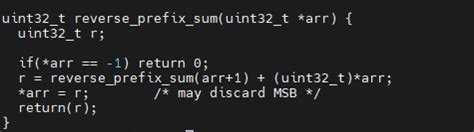 Solved Uint32 T Reverse Prefix Sum Uint32 T Arr Uint32 Tr Chegg Com