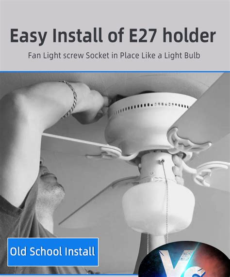 FREE Holder2in1 E27 Socket Ceiling Fan With Light Ceiling Fan LED Lighting Exhaust Fan In