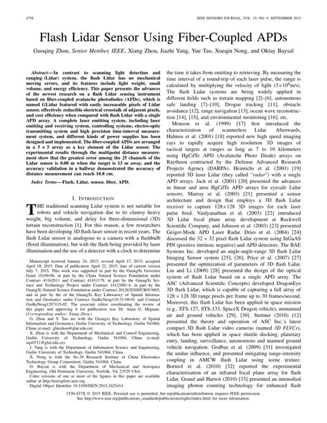 Pdf Flash Lidar Sensor Using Fiber Coupled Apds