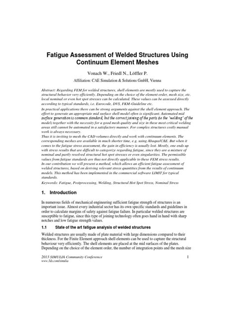 Pdf Fatigue Assessment Welded Structures Continuum Element Meshes 13