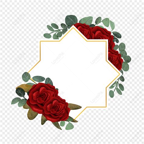 수채화 장미 프레임 Png 일러스트 및 벡터 이미지 무료 다운로드 Lovepik
