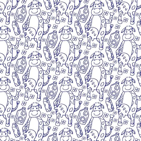 Premium Vector Seamless Pattern Of Cute Cow Isolated On White