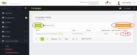 viewing and creating campaigns quoox knowledge base