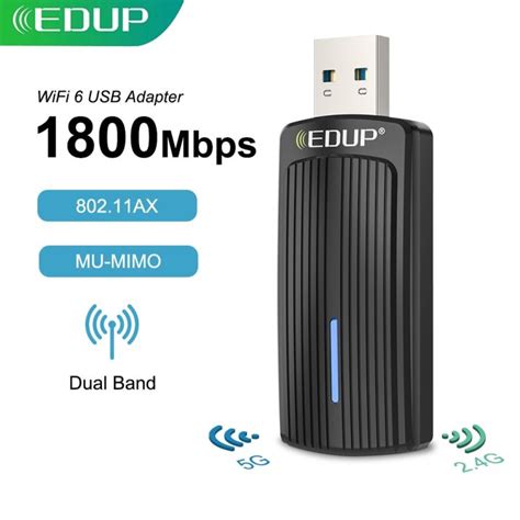 EDUP 1800Mbps Wireless USB3 0 Wifi Adapter Network Card Wifi6 Dongle USB AX1800 LAN Ethernet 2